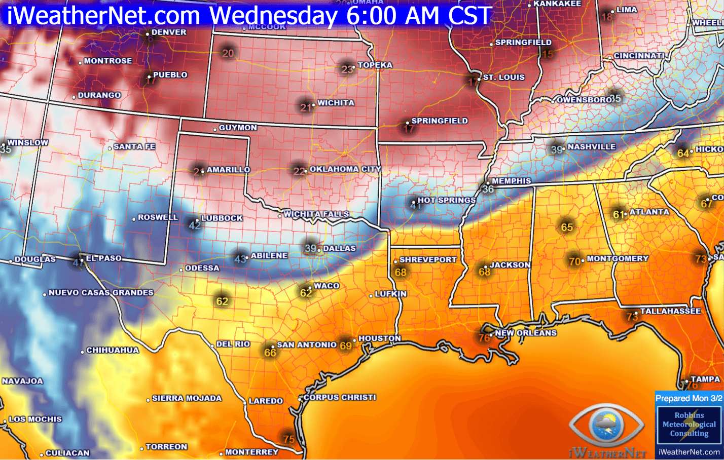 Winter Storm Expected for North Texas Wednesday (3/4) – iWeatherNet