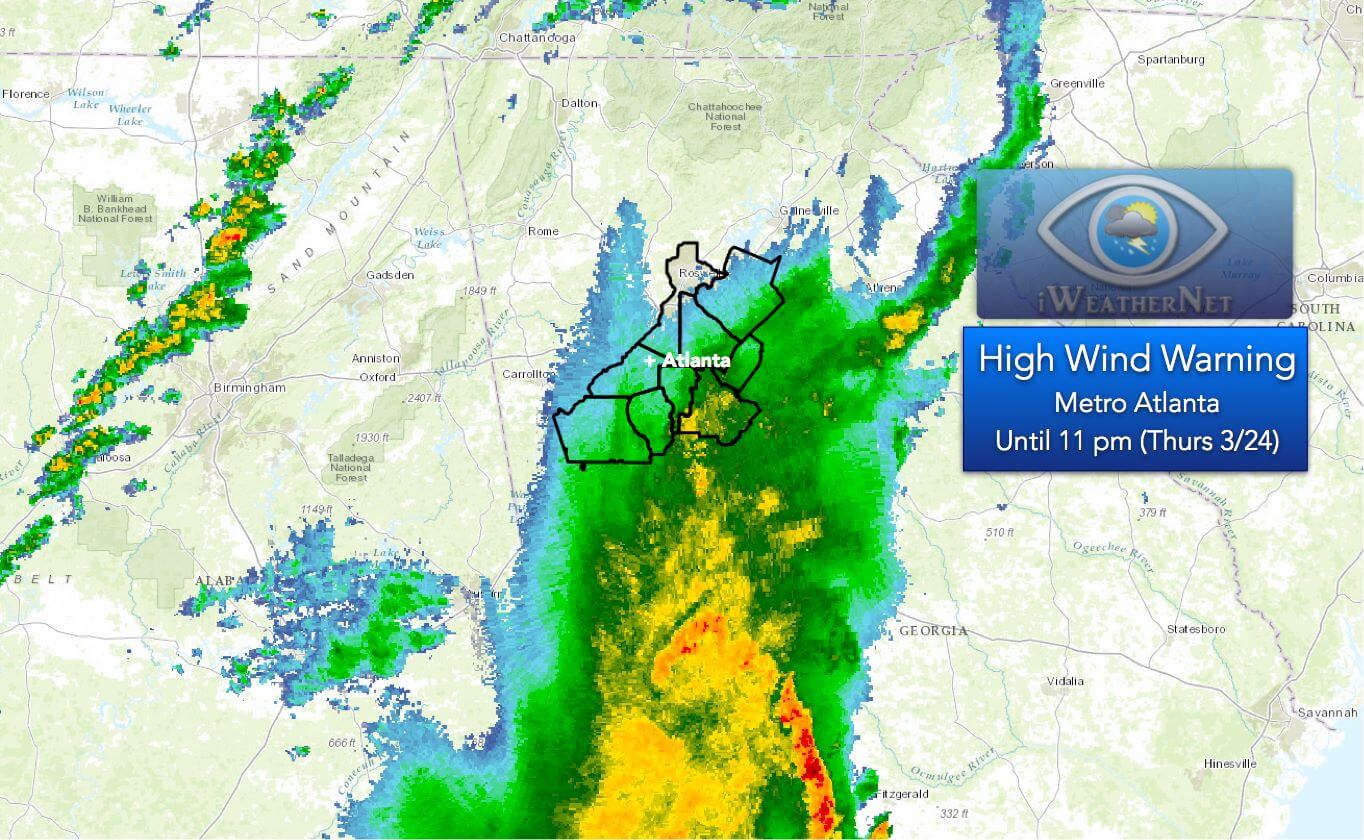 Mesoscale convective vortex (MCV) over southern Alabama on 3/24/16 ...