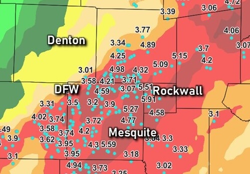 Dallas Rainfall Records so far this year 2025 – iWeatherNet